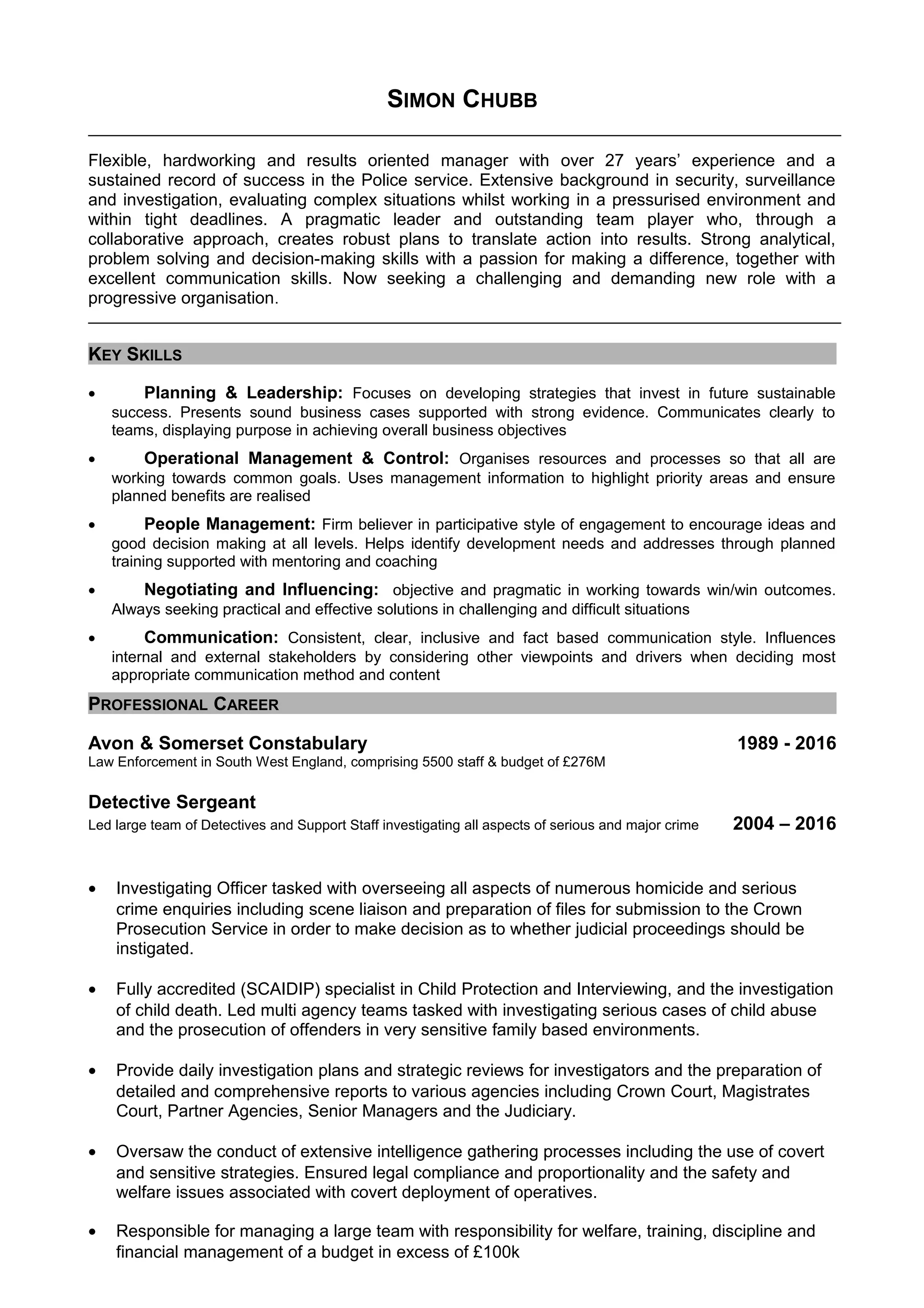 Simon Chubb CV 1.1 | PDF