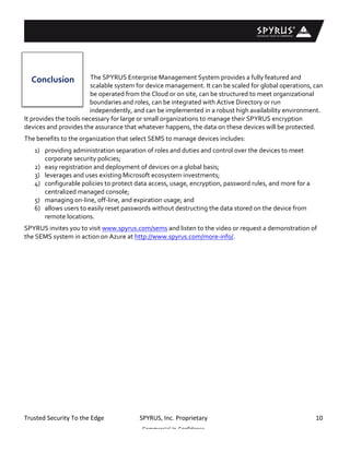 SPYRUS® Enterprise Management System | PDF