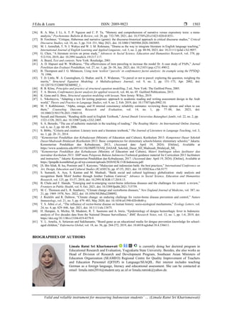 Valid and reliable instrument for measuring Indonesian students ...