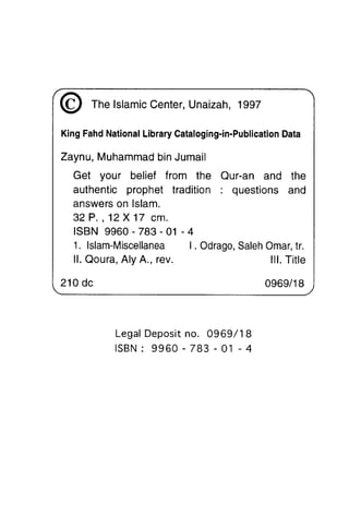 Get Your Belief From The Qur-an And The Authentic Prophet Tradition | PDF