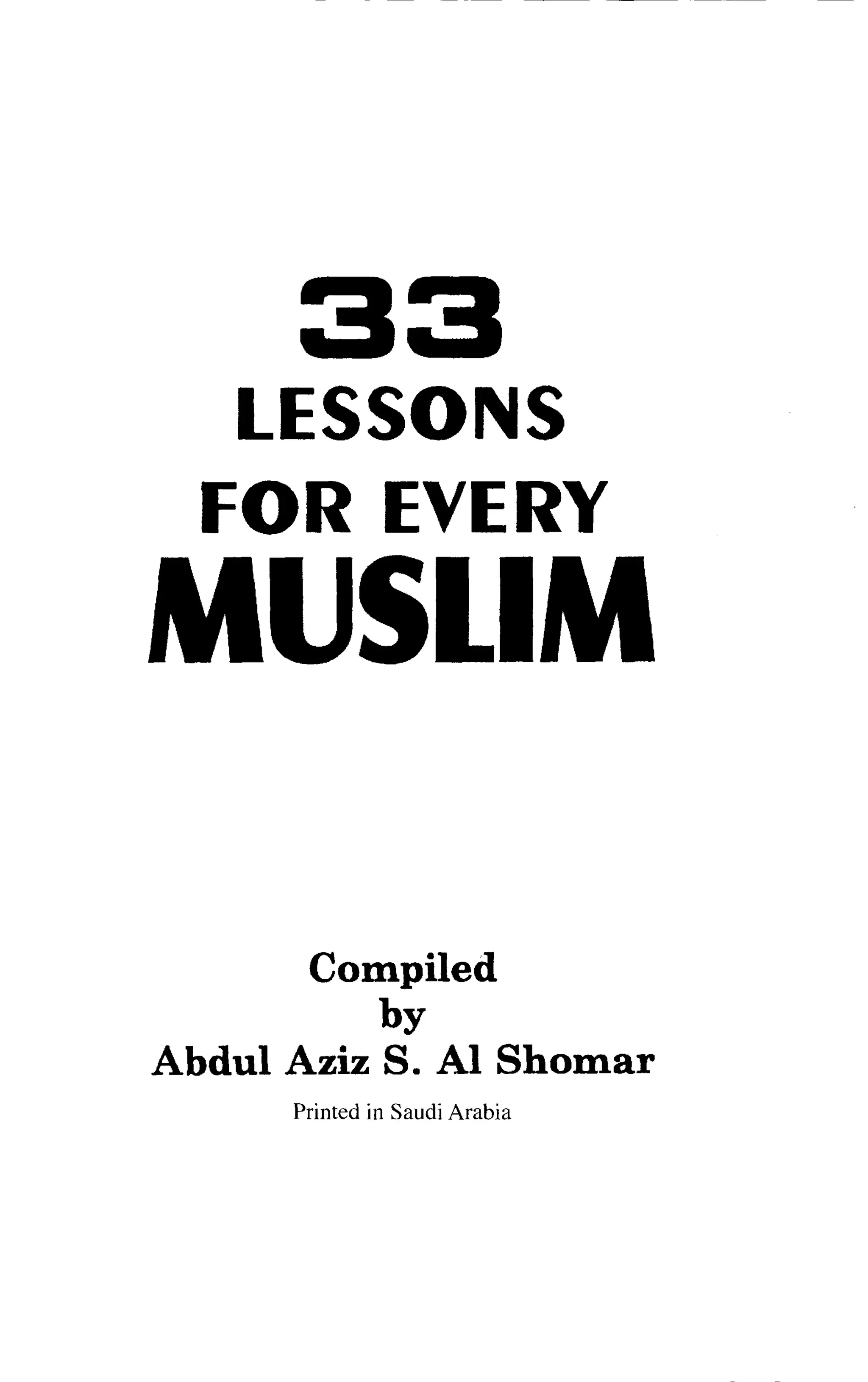 33 LESSONS FOR EVERY MUSLIM | PDF | Islam | Religion & Spirituality