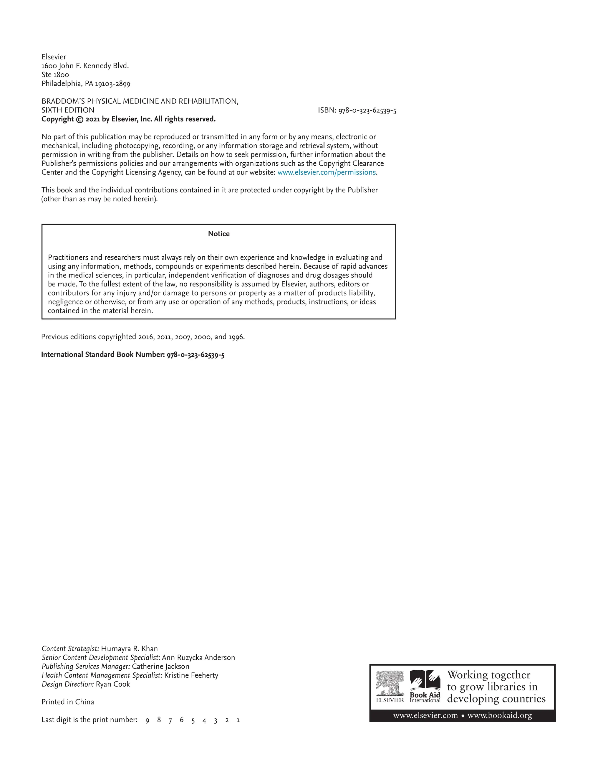 Braddom's Physical Medicine and Rehabilitation, Sixth Edition David X ...