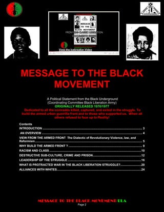 BLA-Message to the Black Movement- A Political Statement From the Black ...