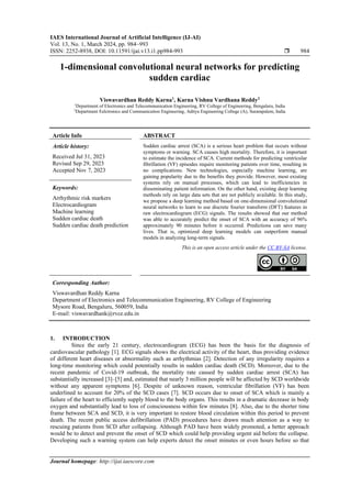 1-dimensional convolutional neural networks for predicting sudden ...
