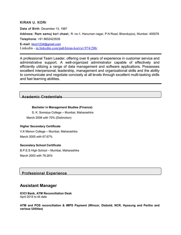 Kiran_Kori_CV | DOC