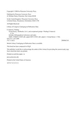 Group Theory Birdtracks Lie s and Exceptional Groups Predrag Cvitanović ...