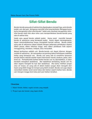 Modul ajar IPAS Kls 4 materi wujud benda dan perubahannya | PDF