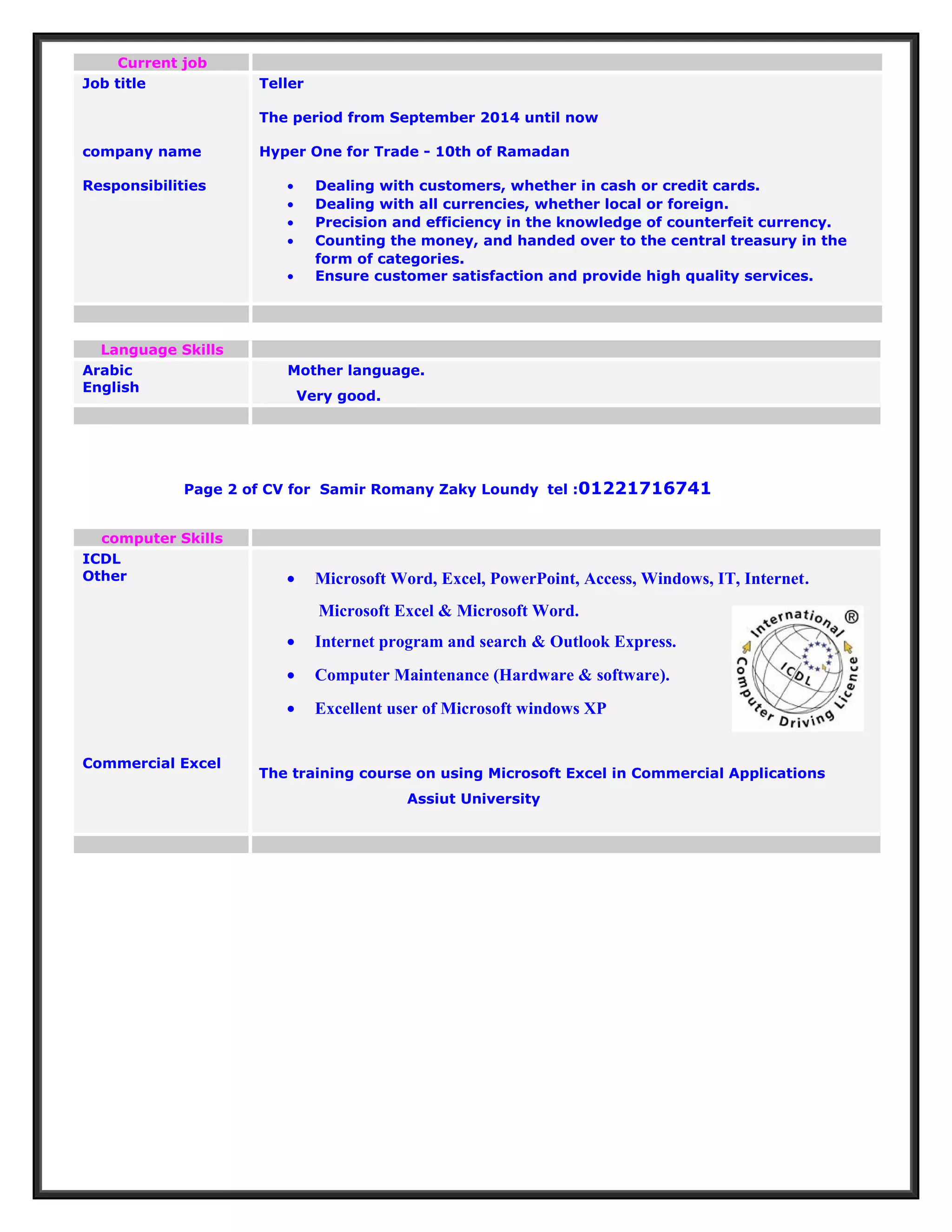 C V samir romany | PDF