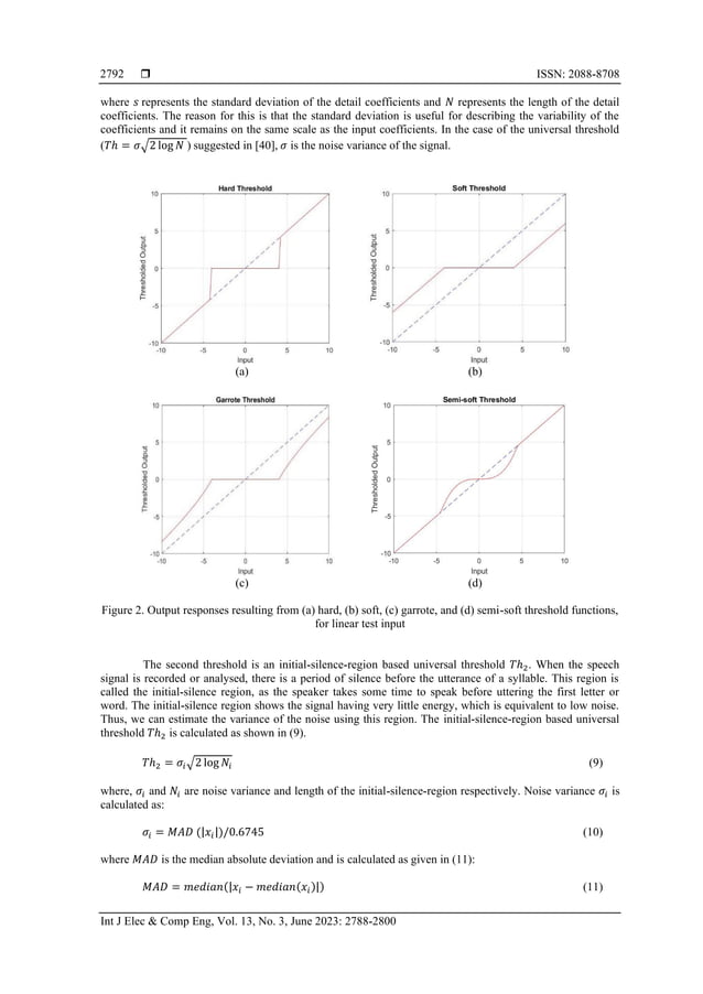 Compressive speech enhancement using semi-soft thresholding and improved threshold estimation | PDF