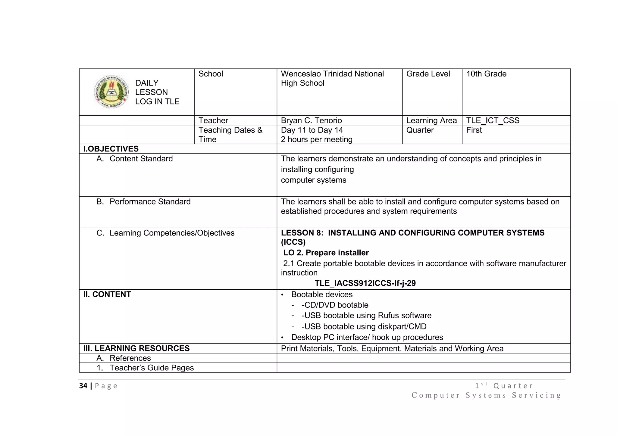 1st-Quarter-Daily-Lesson-Log-CSS-Grade10.docx