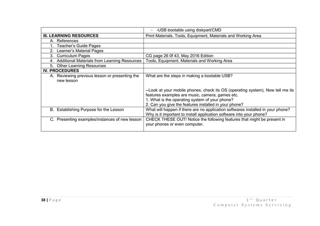 1st-Quarter-Daily-Lesson-Log-CSS-Grade10.docx | Educational Assessment | Education