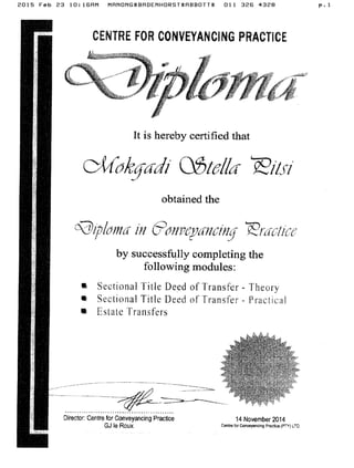 Diploma conveyancing certificate | PDF