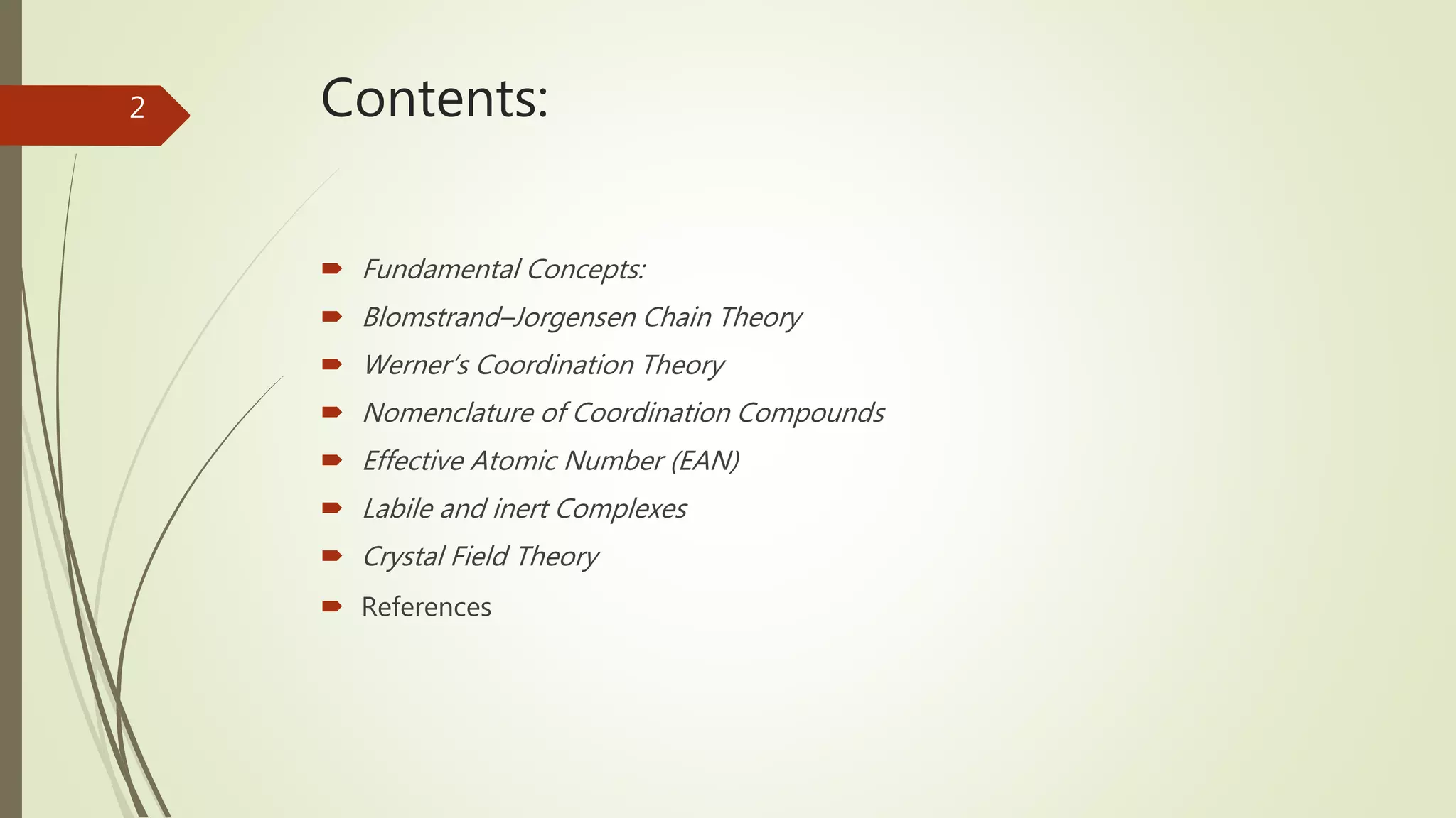 Coordination Chemistry, Fundamental Concepts and Theories | PPTX