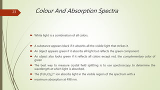 Coordination Chemistry, Fundamental Concepts and Theories | PPTX