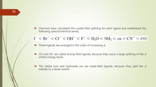Coordination Chemistry, Fundamental Concepts and Theories | PPTX