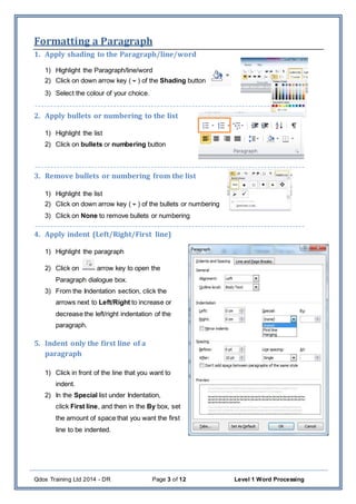 Level-1-ECDL-Word-2010---Learner-Handbook | PDF