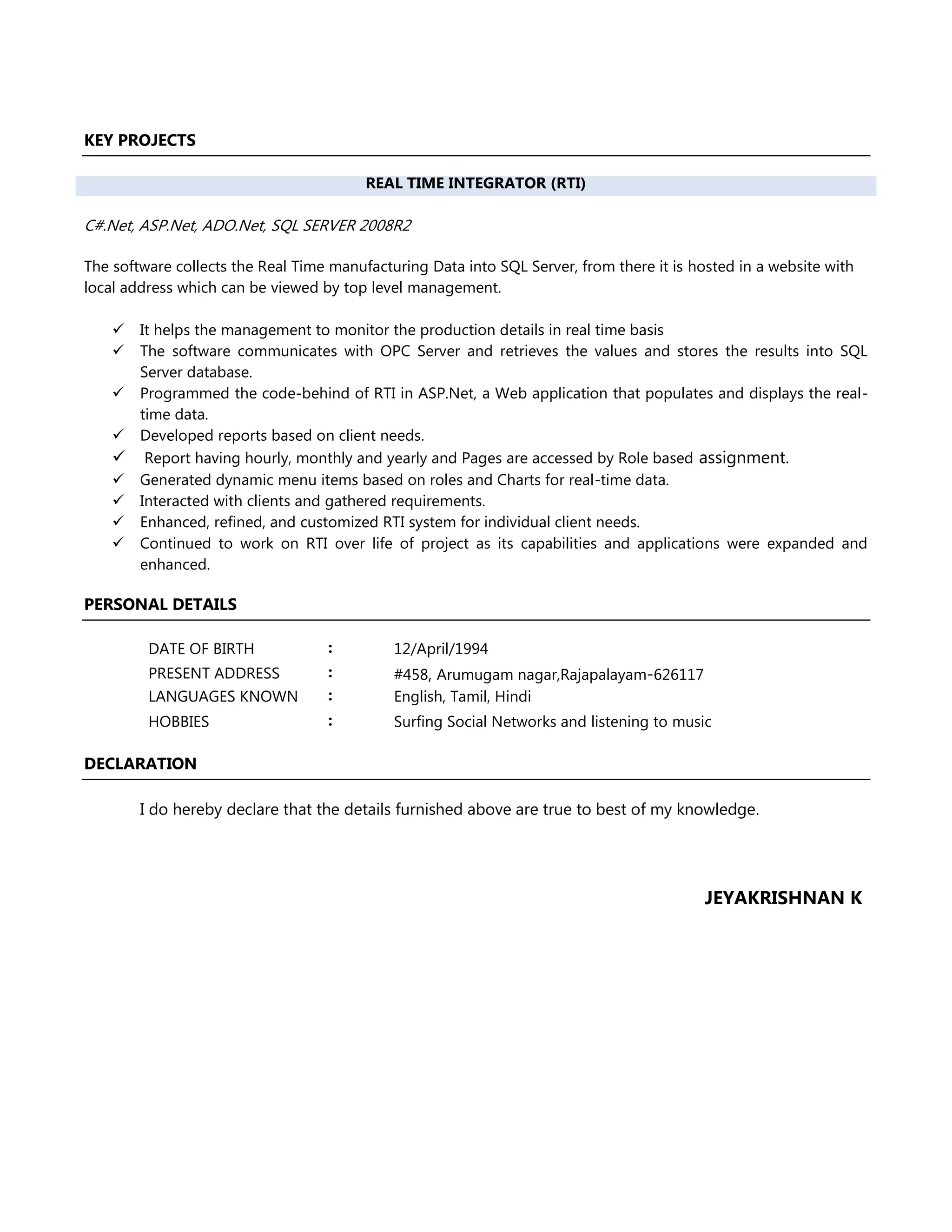 JeyaKrishnan_CV | PDF