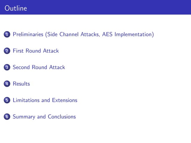 Side Channel Attacks on AES | PPT