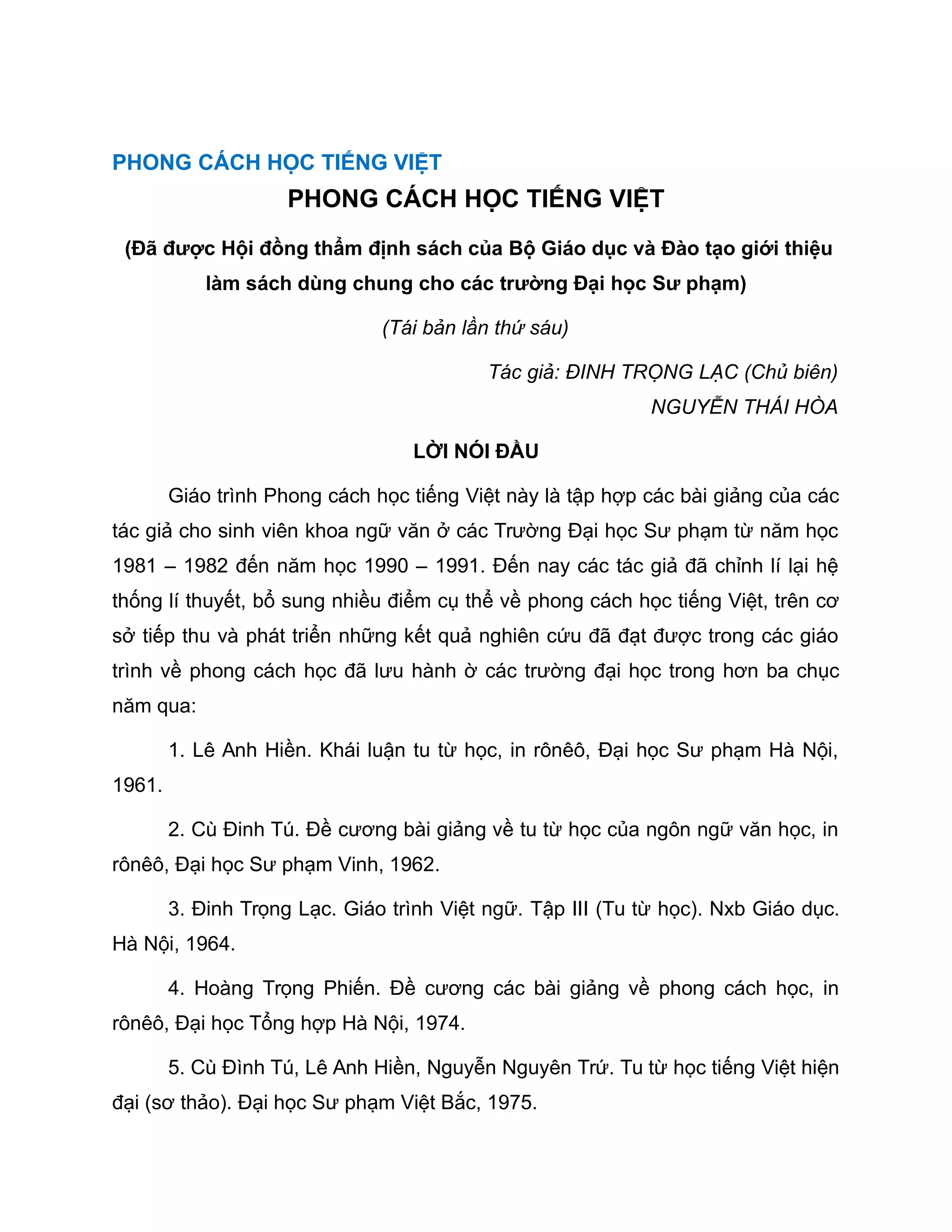 PHONG CÁCH HỌC TIẾNG VIỆT | PDF