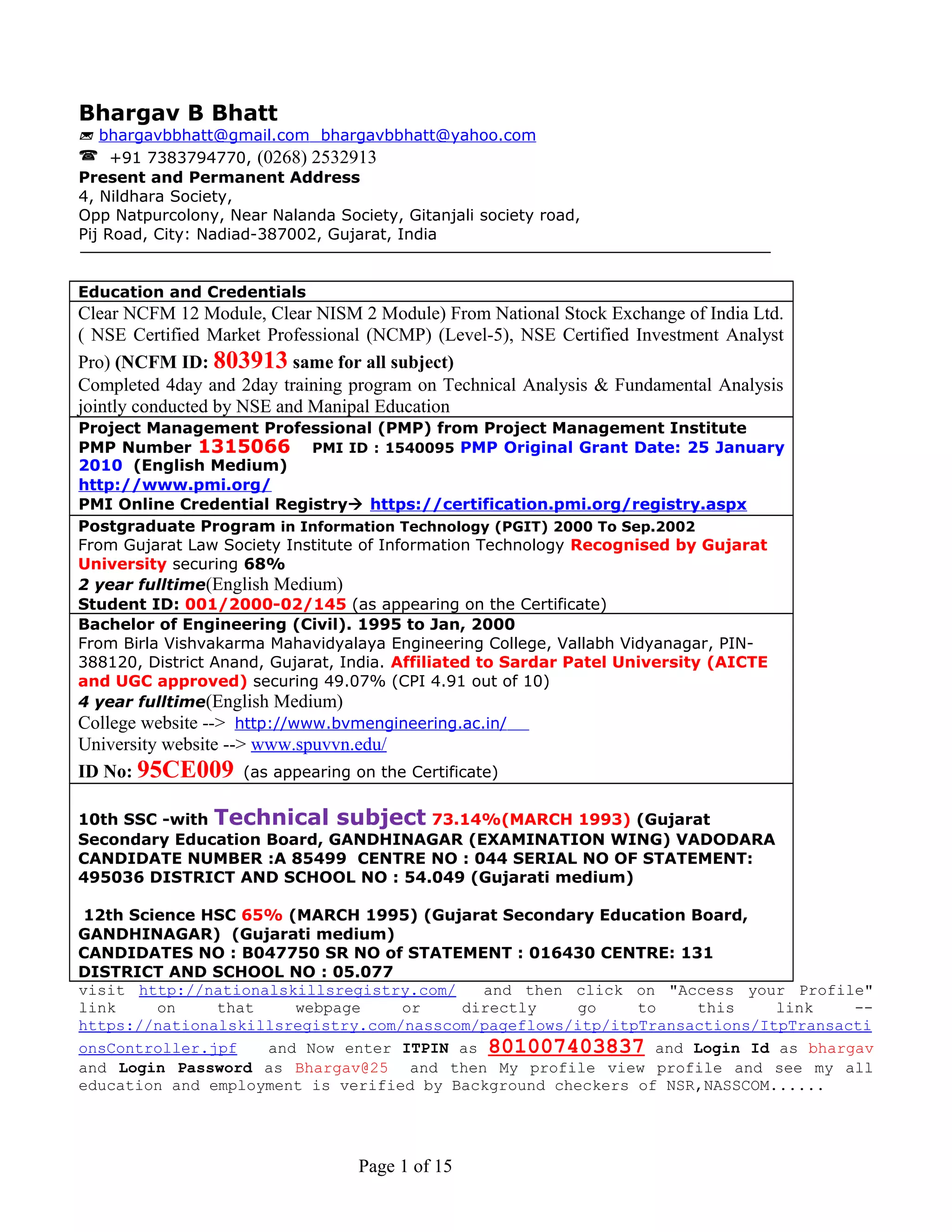 bhargav Main CV - Copy | PDF