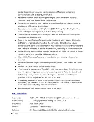 CV_VISHNU BAIJU_HSE OFFICER | PDF