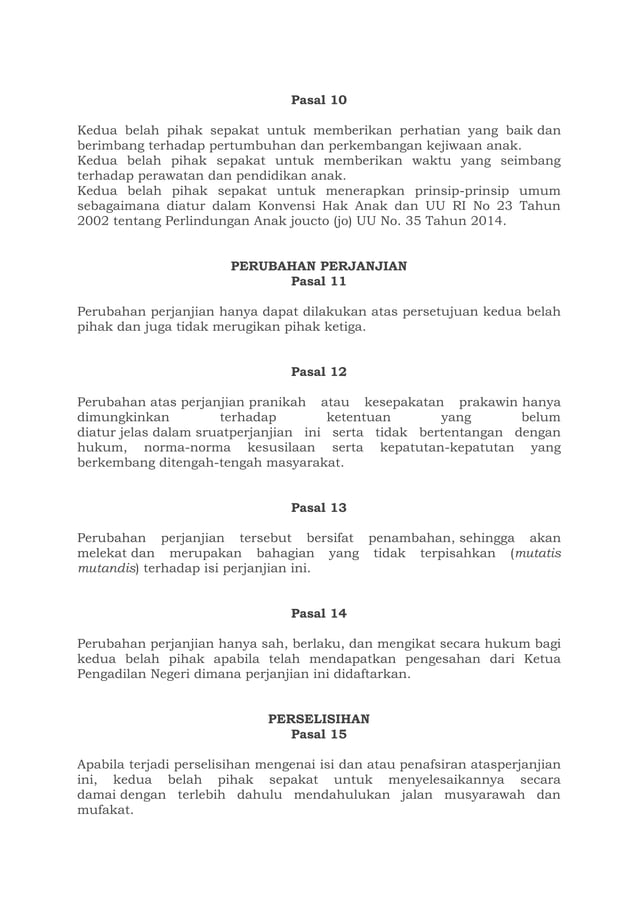 Contoh Perjanjian-Pra-Nikah Terbaru Premium | DOCX