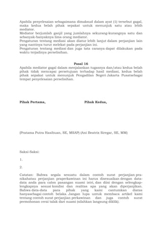 Contoh Perjanjian-Pra-Nikah Terbaru Premium | DOCX