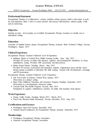 Lenora Wilson Resume true | DOCX