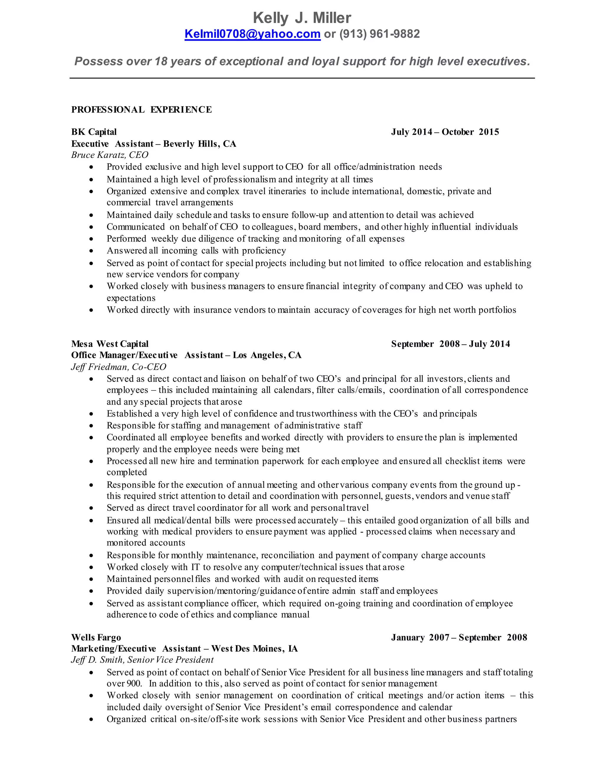 Kelly Miller Resume | DOCX