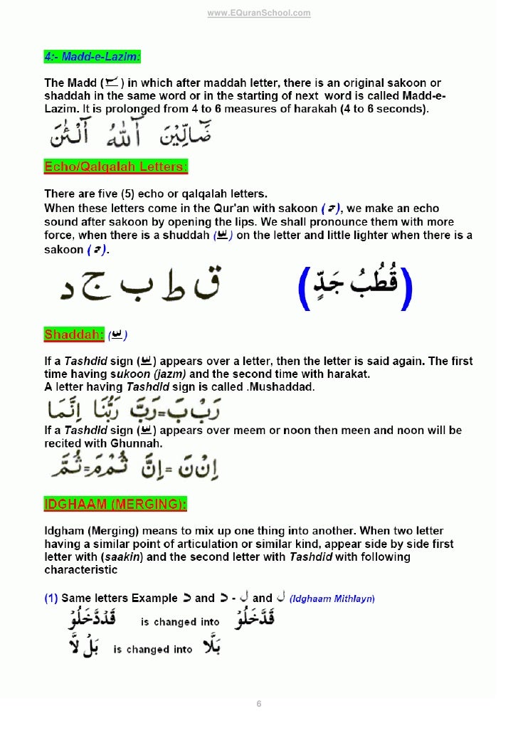 Rules of Tajweed