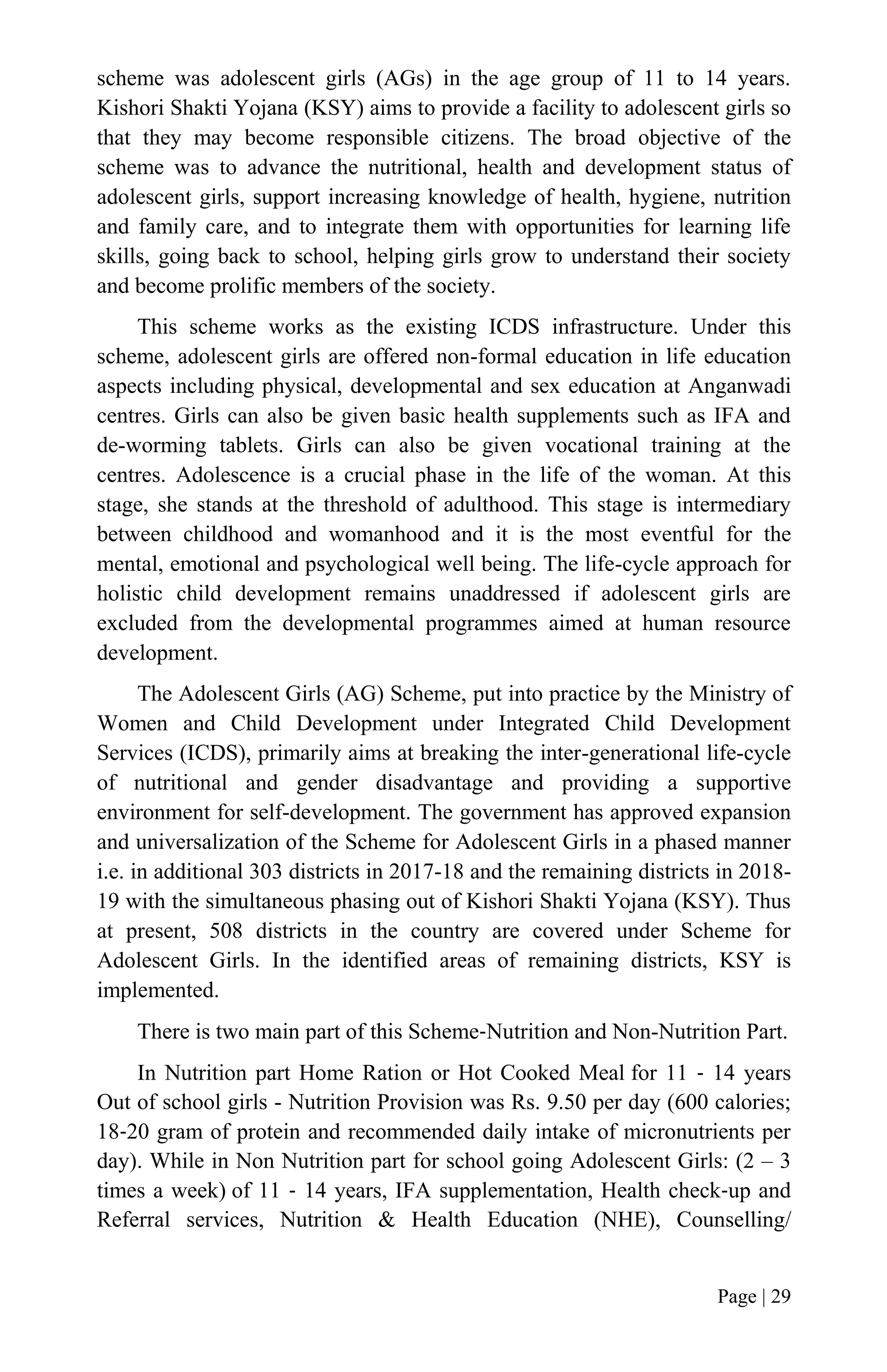 National Nutrition Programmes in India | PDF