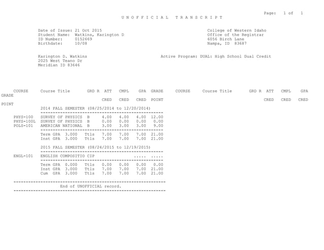 Karington CWI Transcripts | PDF | Secondary Education | Education
