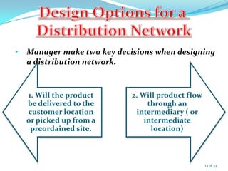 Distribution network desing | PPTX