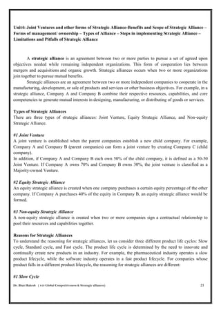 413 ib Global Competitiveness & Strategic alliances notes | PDF