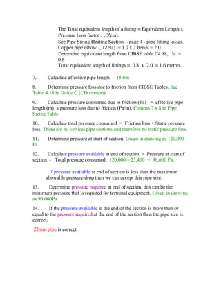 Non-pressurised Cold Water Pipe Sizing EX | DOCX