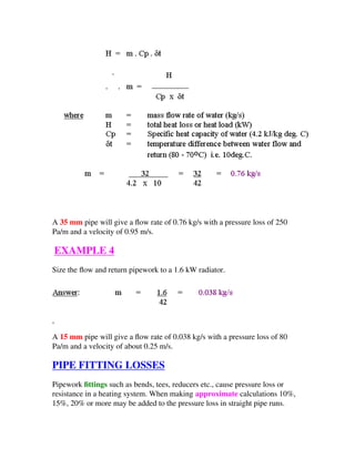Non-pressurised Cold Water Pipe Sizing EX | DOCX
