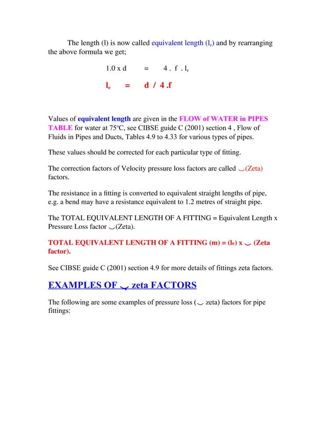 Non-pressurised Cold Water Pipe Sizing EX | PPT