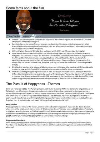 The Pursuit of Happyness - Student Workbook | DOCX