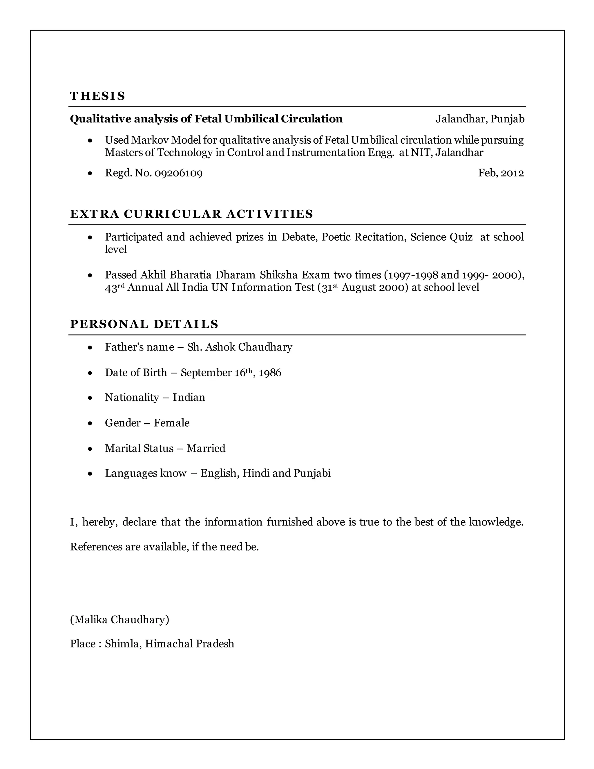 Malika Chaudhary resume revised | DOCX