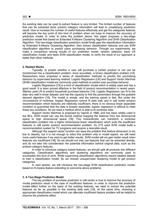 A Two Stage Classification Model for Call Center Purchase Prediction | PDF