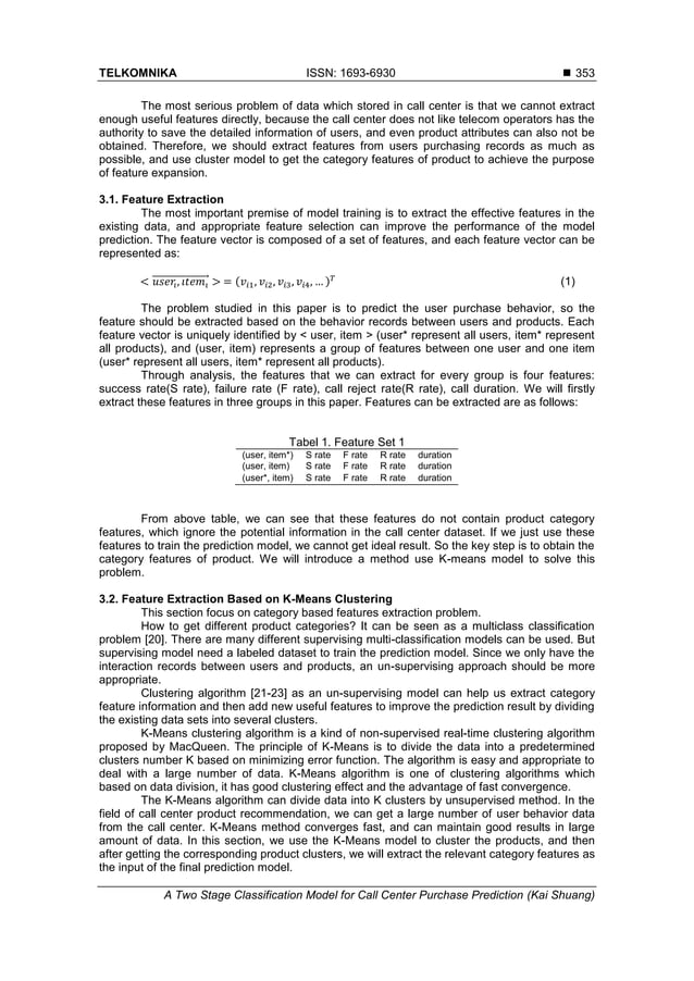A Two Stage Classification Model for Call Center Purchase Prediction | PDF