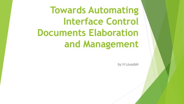 Towards Automating Interface Control Documents Elaboration and ...