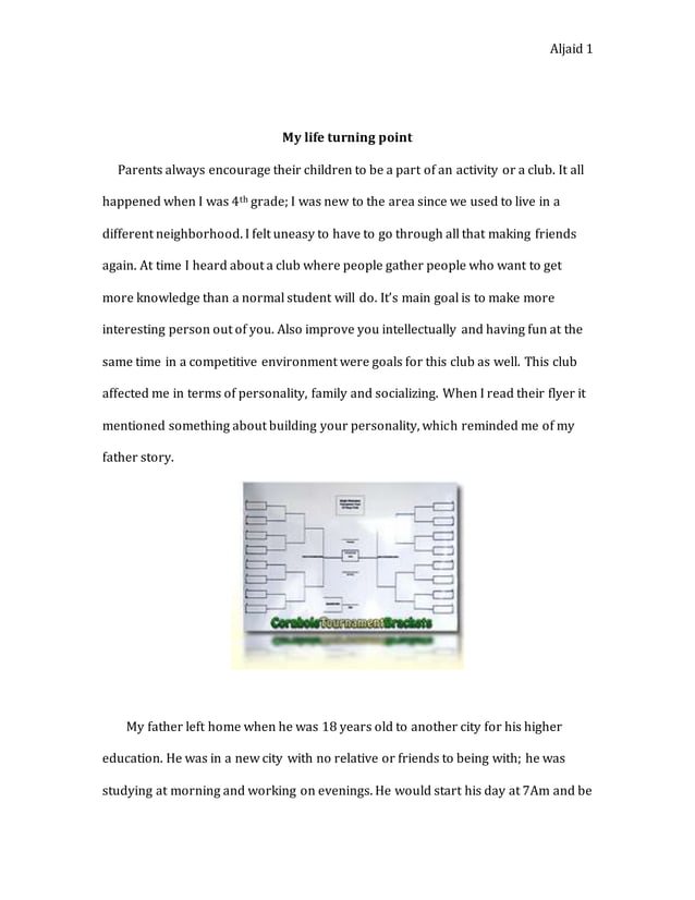 My life turning point | DOCX | Parenting Children Aged 4-11 | Parenting