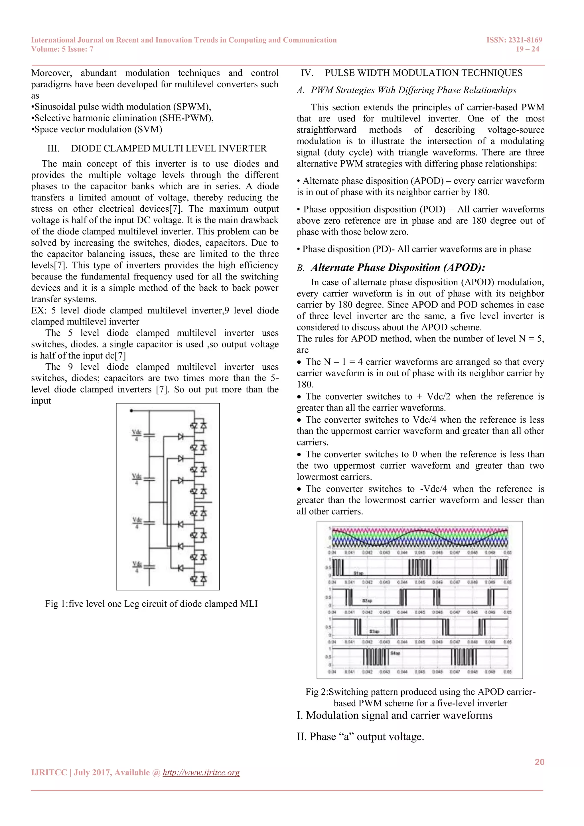 Simulation of Five Level Diode Clamped Multilevel Inverter | PDF