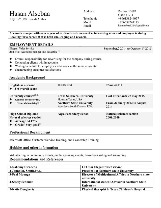 HASAN'S CV final3 | PDF