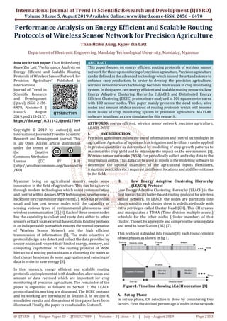 Performance Analysis on Energy Efficient and Scalable Routing Protocols of Wireless Sensor ...