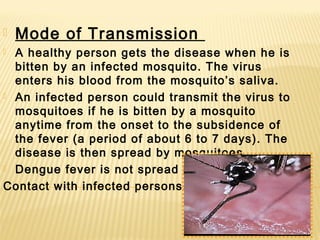 Mode Of Transmission Dengue