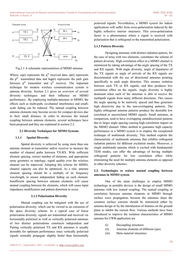 Mutual Coupling Reduction Techniques Between Mimo Antennas For Uwb Applications Pdf
