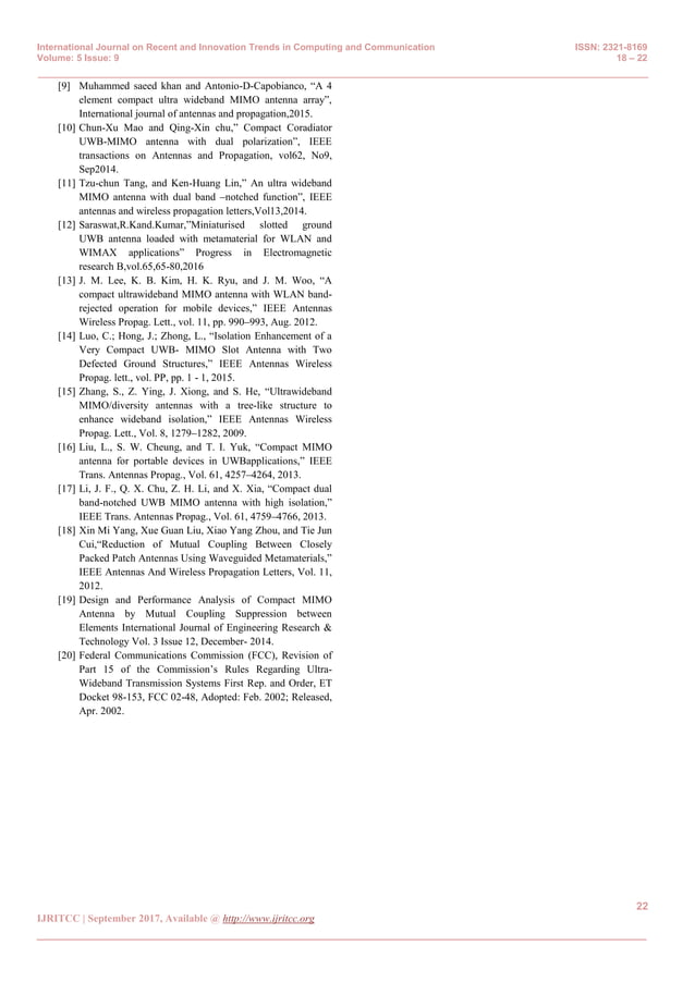 Mutual Coupling Reduction Techniques Between Mimo Antennas For Uwb Applications Pdf