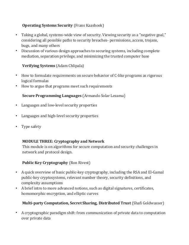 Mitx Cyber Security Syllabus